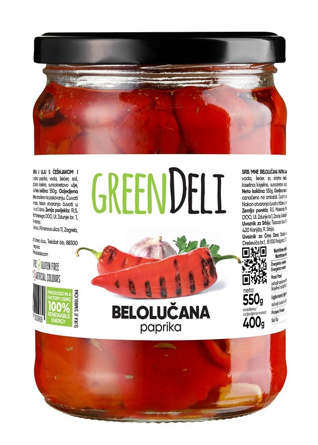 M-Pečena paprika sa belim lukom 550g GREEN DELI