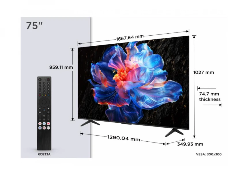 Televizor TCL 75V6C/75"/4K UHD/60Hz/Google TV/crna