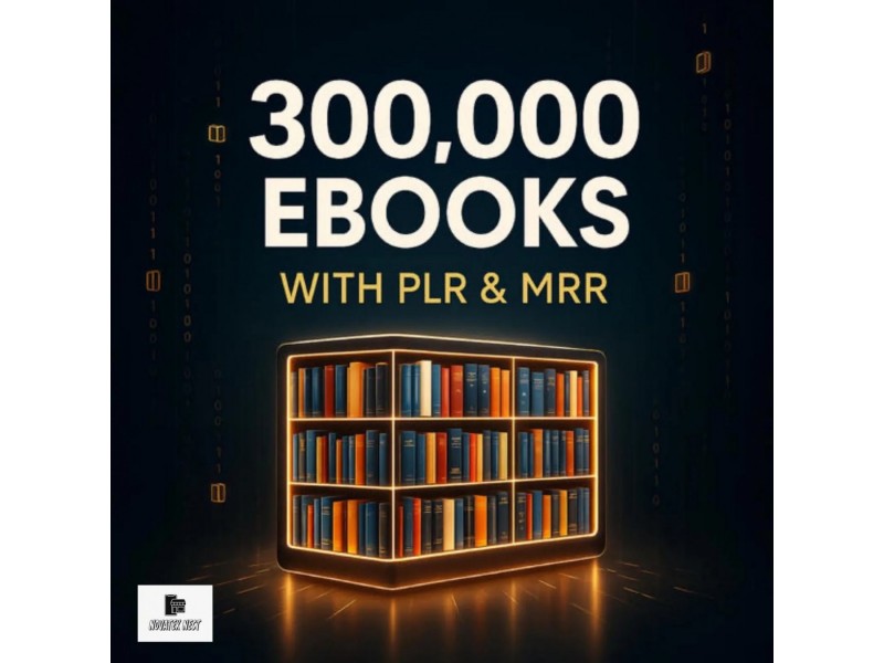 300,000+ Resellable eBooks Mega Bundle, PLR MRR (Digita