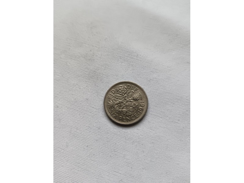 Велика Британија 6 пенија,1961 год.лепа