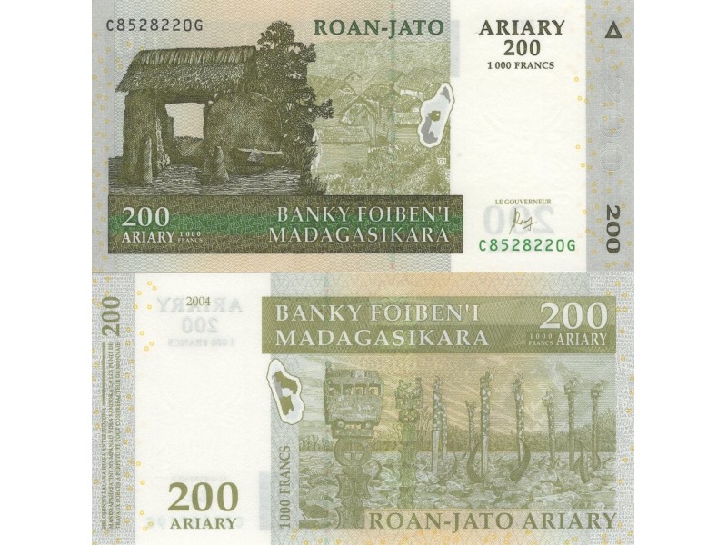 Madagaskar MADAGASCAR 200 Ariary 2004 UNC, P-87