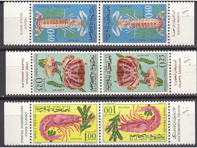 Maroko 1965 Morska Fauna tet-beš parovi serija **