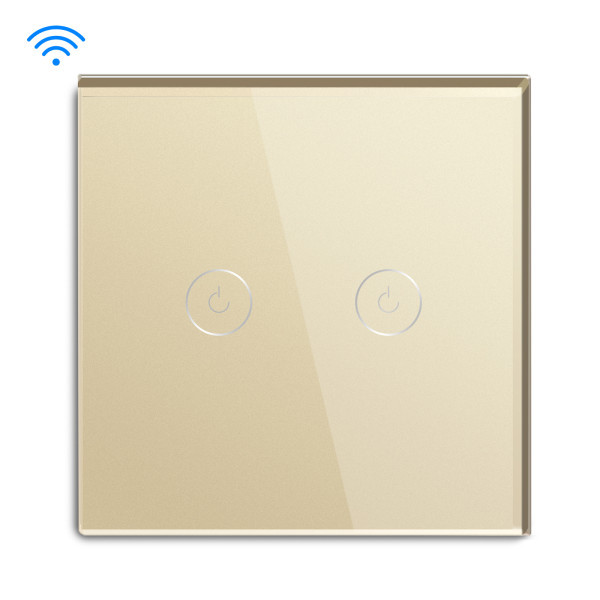 WI-FI PAMETNI PREKIDAČ 2G TUYA ZLATNI (WIFI TOUCH SWITCH)