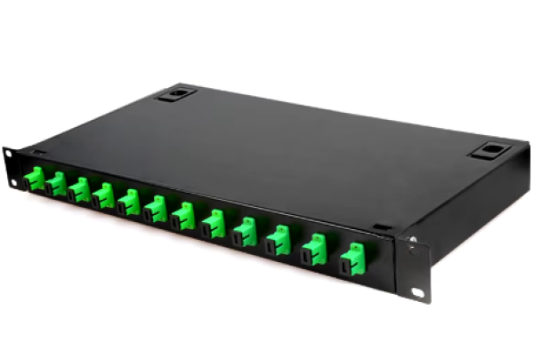 OPTIČKI PATCH PANEL EXELINK SA 12 KONEKTORA SC/APC ZA REK ORMAN