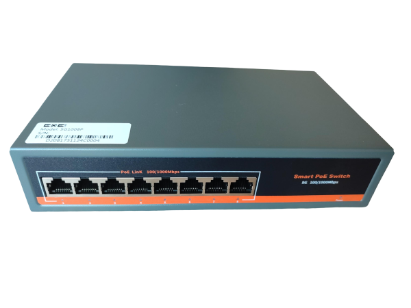 EXELINK SG1008P NEUPRAVLJIVI SWITCH 8×10/100/1000 BASE-T(POE/POE+) PORTA