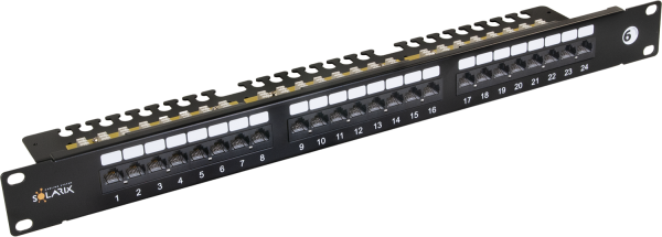 SOLARIX SX24L-6-UTP-BK-N PATCH PANEL 24X U/UTP RJ45, CAT 6, RACK 19 IN 1U