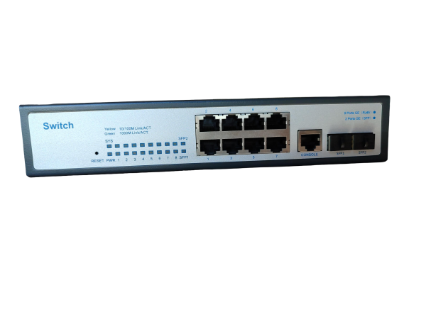 EXELINK SG2510 SWITCH ZA RACK SA 8×10/100/1000 BASE-T,2×1000 BASE-X SFP PORTA L2 MANAGED