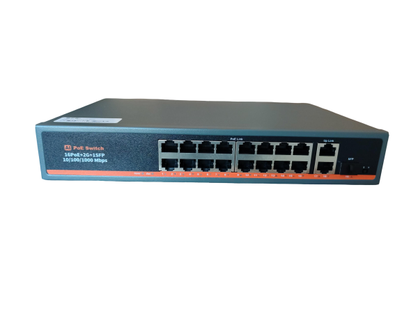 EXELINK SFG1219DP NEUPRAVLJVI SWITCH 16×10/100 BASE-TX(POE/POE+) 2×10/100/1000 BASE-T, 1×1000 BASE-X SFP PORTA