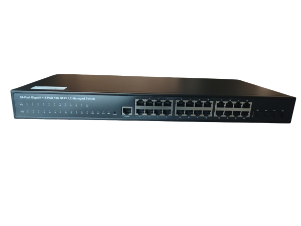 EXELINK SGX3728-V2 UPRAVLJIVI SWITCH ZA RACK 24×10/100/1000 BASE-T,4X1G/10 GE BASE-X SFP+ PORTA L3
