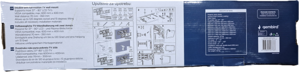WM-80ST-033 ** GEMBIRD TV NOSAC OKRETANJE/TILT 37-80 VESA MAX.60X40CM, MAX 40KG, DRZAC (1359)
