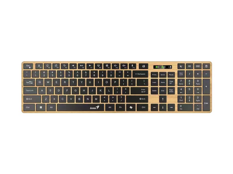 GENIUS SLIMSTAR 7250BT, AI, PINE WOOD YU WIRELESS TASTATURA