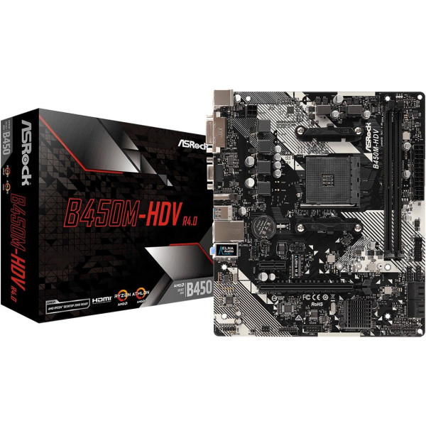 MATIČNA PLOČA MOT AM4 ASROCK B450M-HDV R4.0 MATX