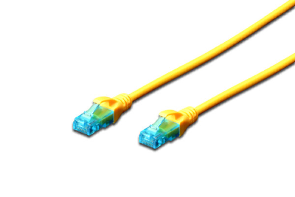 DK-1512-100/Y PATCHCORD KABL 5E U/UTP CCA 10M ŽUTI