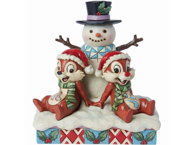 JIM SHORE CHIP N DALE SNOWMAN FIGURINE