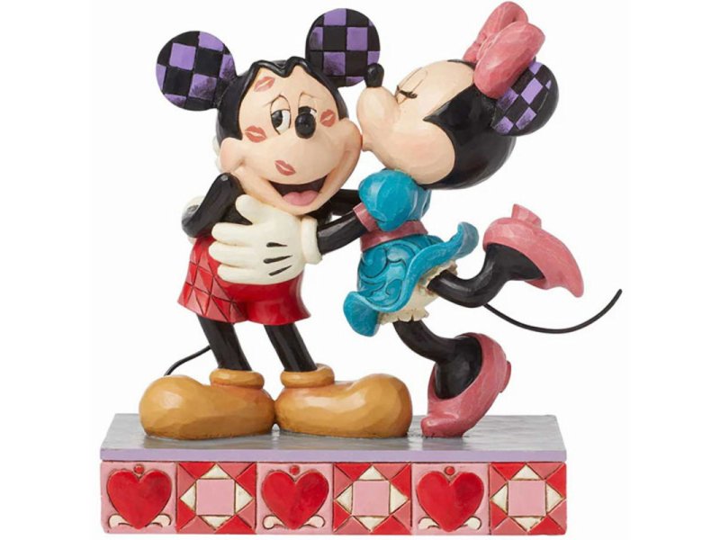 JIM SHORE HUGS & KISSES MICKEY & MINNIE LOVE FIGURINE