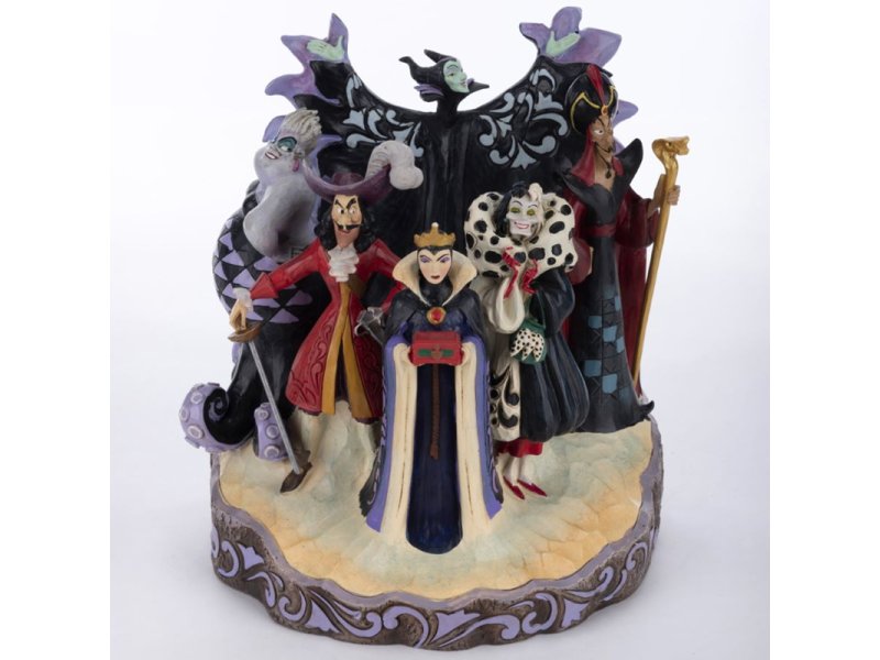JIM SHORE MISCHIEF, MALICE & MAYHEM (VILLAINS CARVED BY HEART FIGURINE)