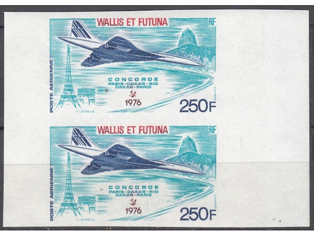 Wallis &; Futuna 1976 Konkord Avio pošta nezupč par **