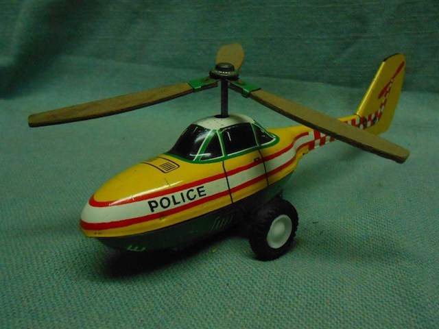 POLICE PATROL HELICOPTER VINTAGE GERMAN CHOPPER FRICTIO