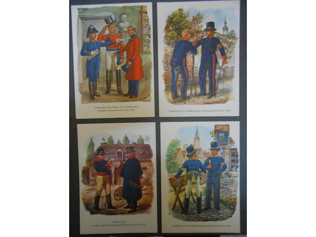 POŠTANSKE UNIFORME- German Post-XIX-century-SET 16.kom