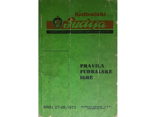 Pravila Fudbalske Igre Br.27/28 1973