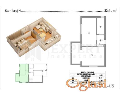 Novogradnja 32m2 Branko Bjegović