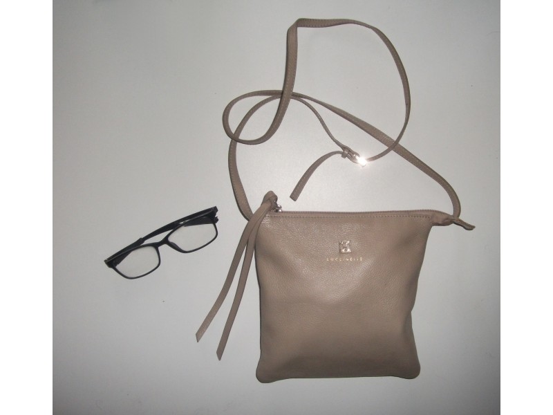 COCCINELLE Siva Kožna Crossbody Torba - ORIGINAL