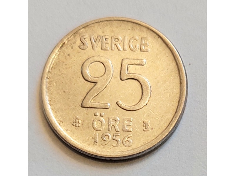 Švedska - 25 Ore 1956 Srebro XF