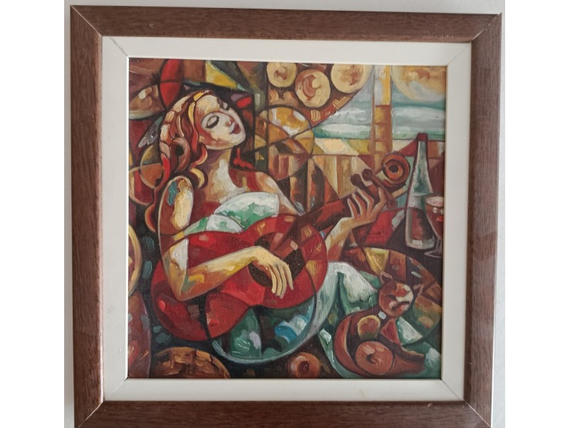 S.Velickovic:"Uzivanje", uramljeno 35x35 cm.