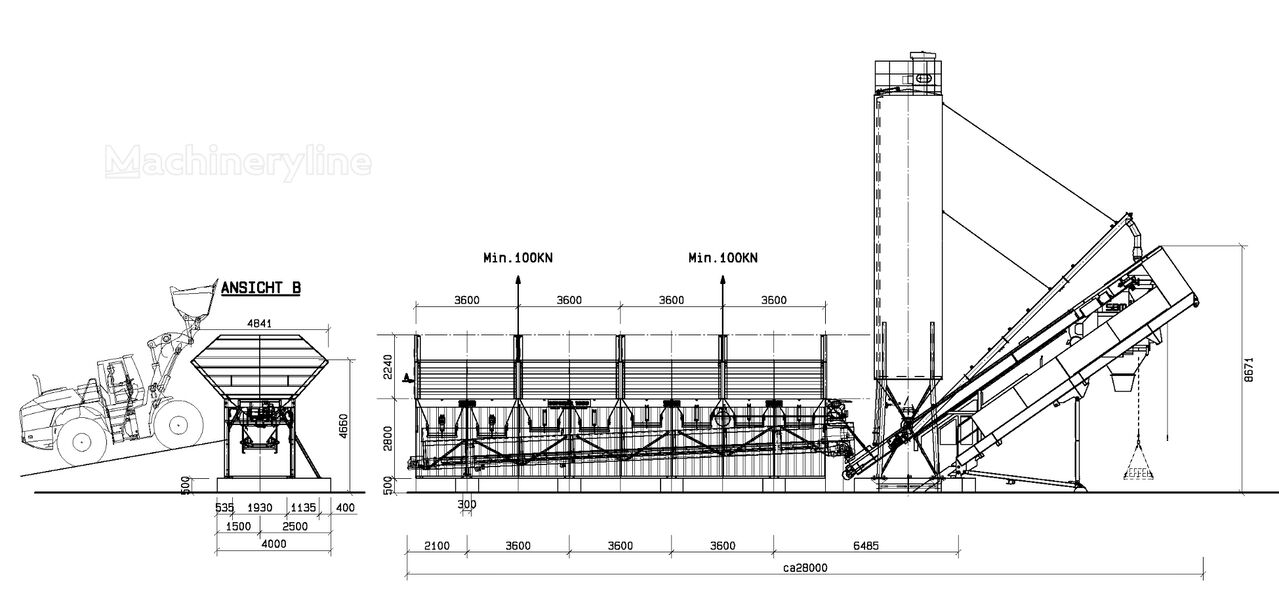 SBM EUROMIX 1000 - 128 L mobilna fabrika betona