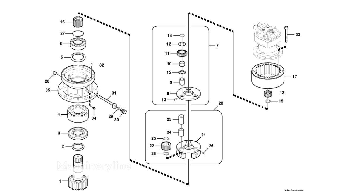 14540719 rotacioni prenosnik za Volvo EC160 bagera