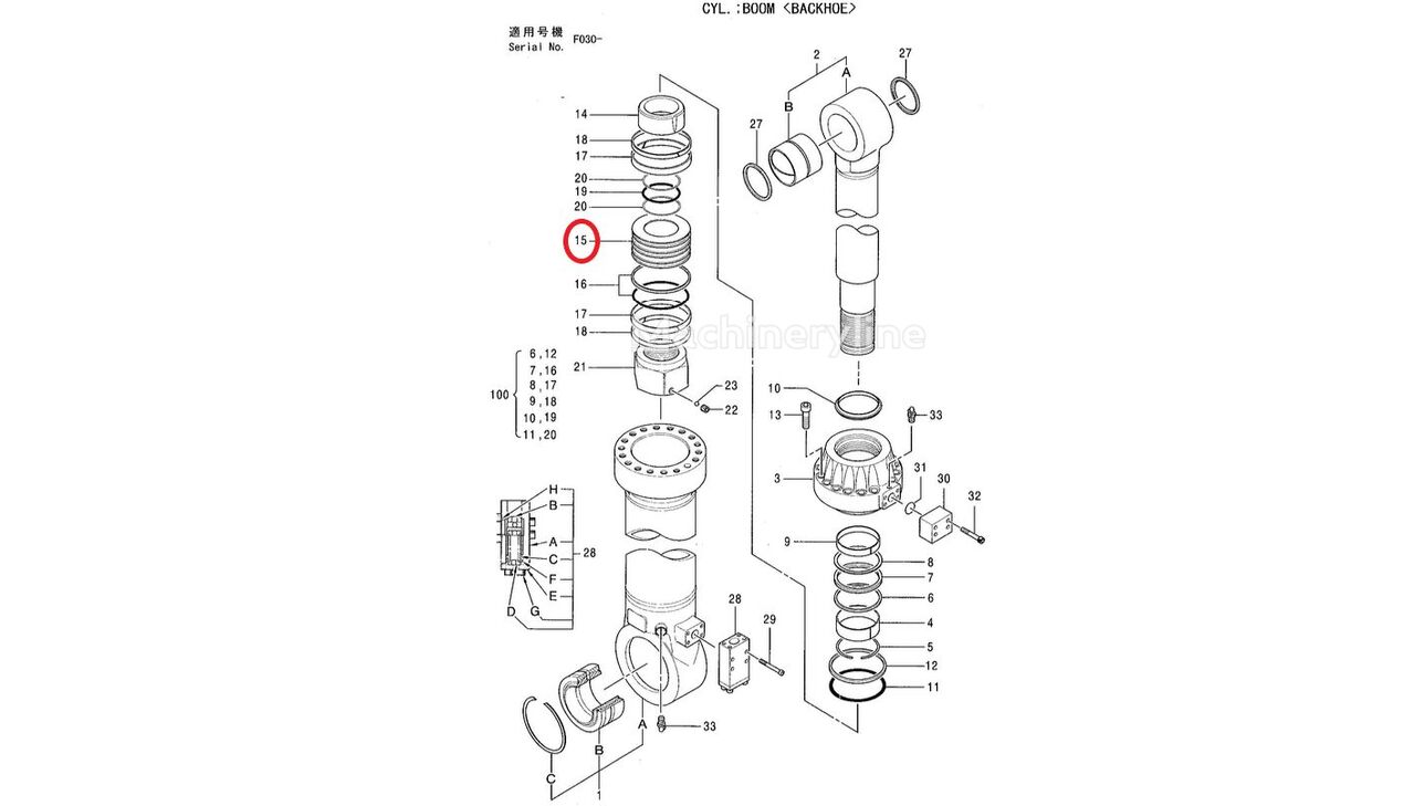 Hitachi 0705905 klip za Hitachi EX2500 EX2500-5 EX2500-6 RX3300-3 EX2600-6BH EX2600-6LD bagera