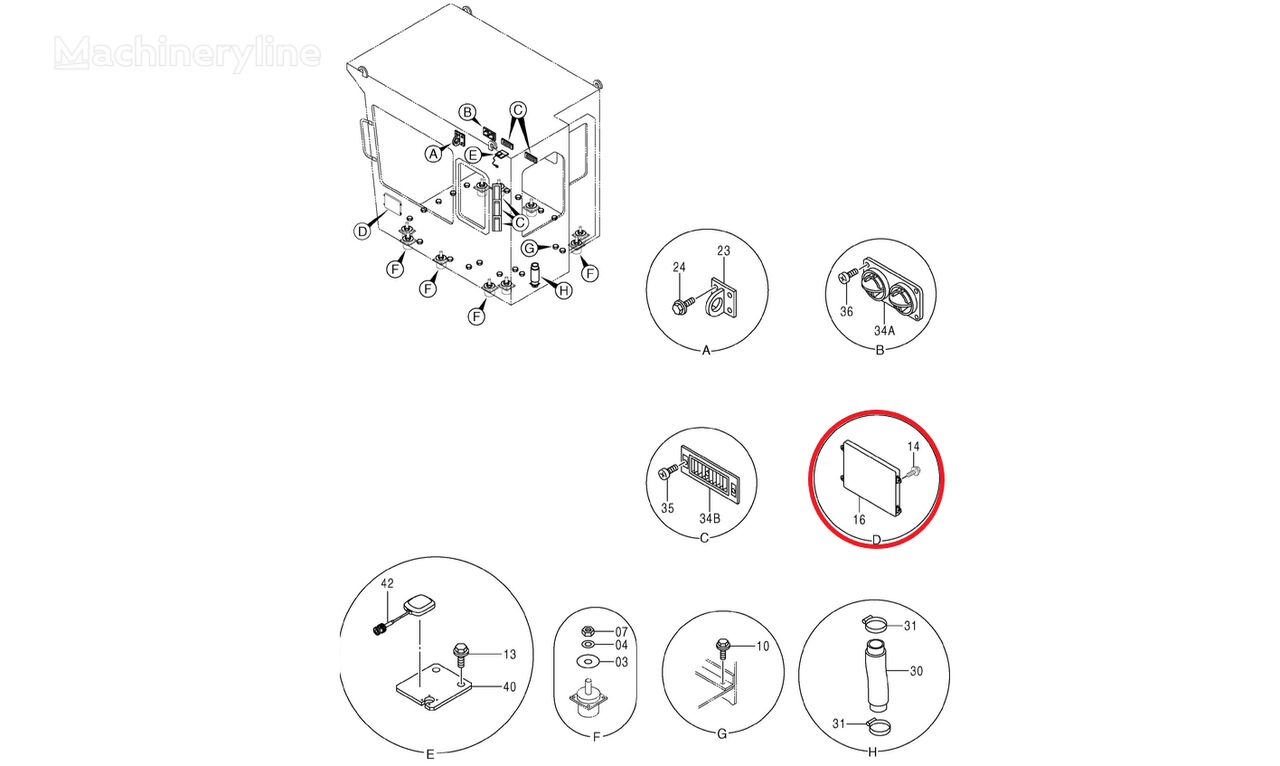 CONTROLLER YA60001085 drugi rezervni deo kabine za Hitachi EX5600-6BH bagera
