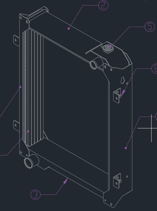 Case 87310988 radijator za hlađenje motora za Case 721-821-921 prednjeg utovarivača