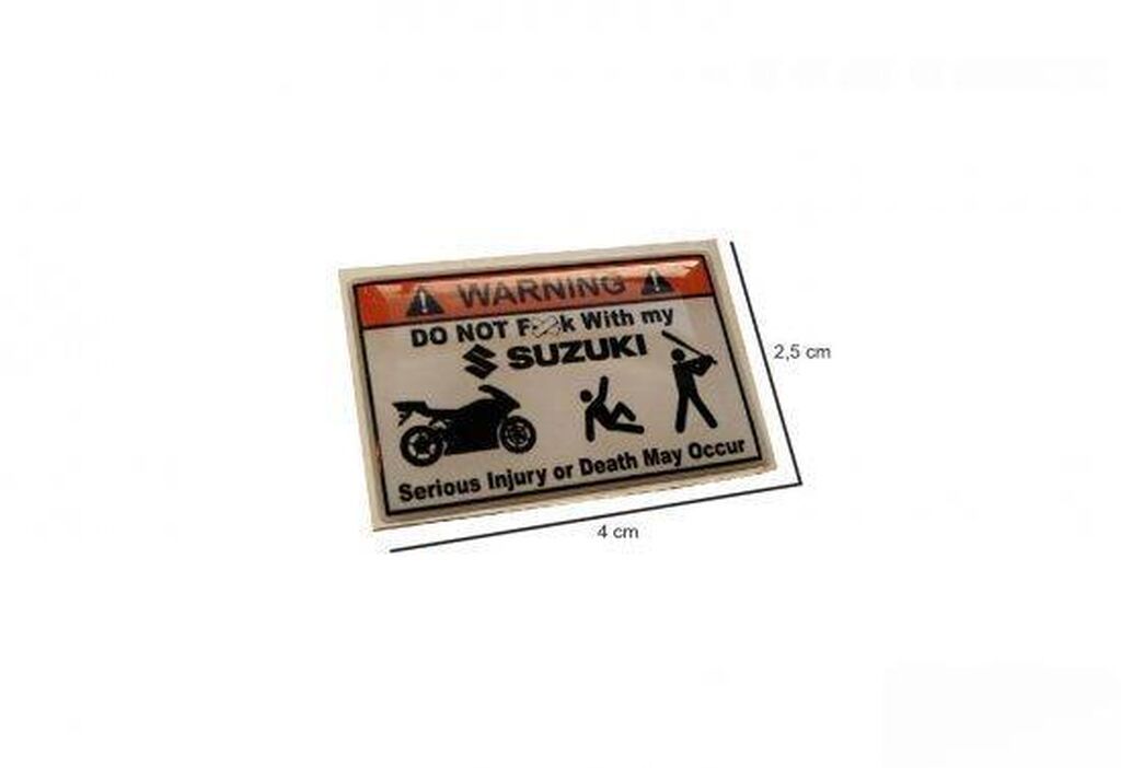 Suzuki warning - stiker - 934    opis: samolepljivi stiker izradjen od
