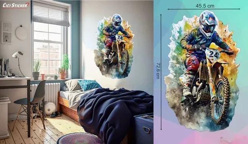Zidna nalepnica -motocross kroserica nalepnica za zid- 2392    opis