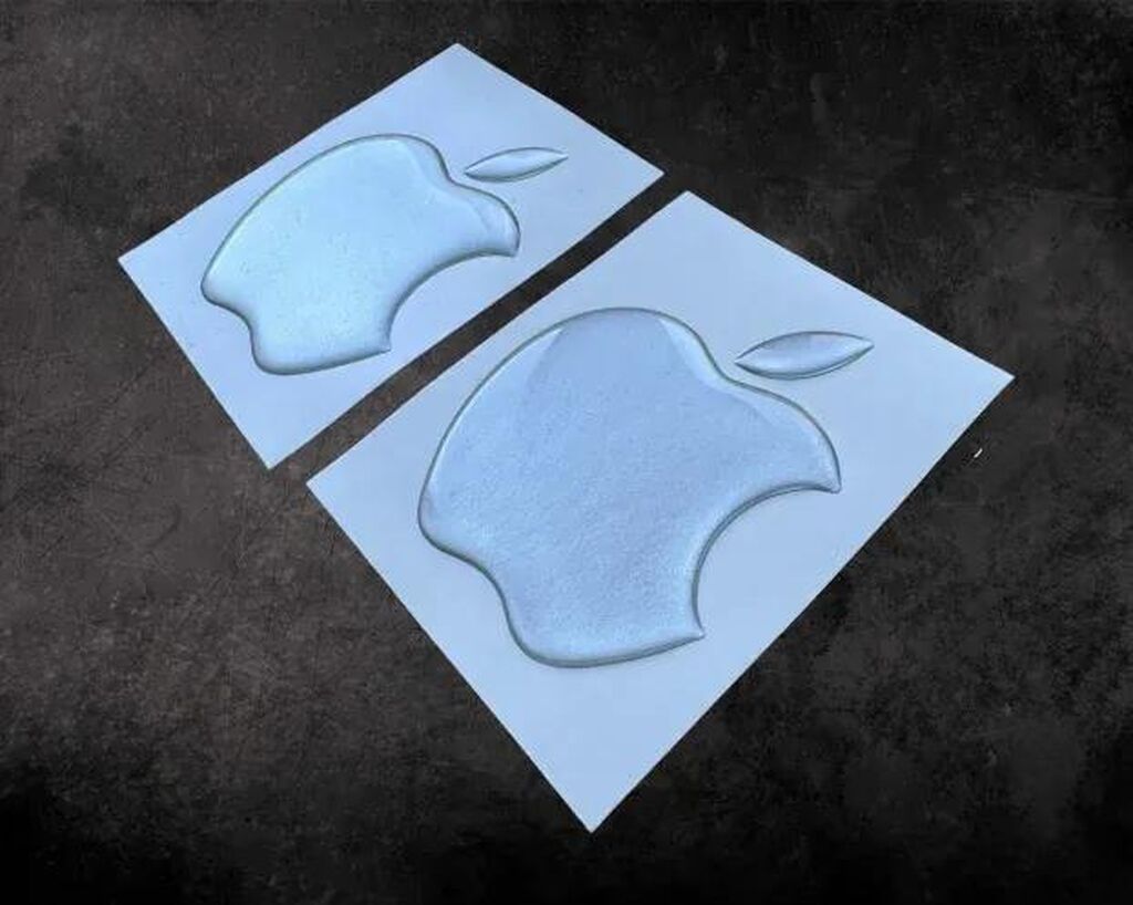3d stikeri apple metalik sivi - stikeri za racunare - 2042    opis
