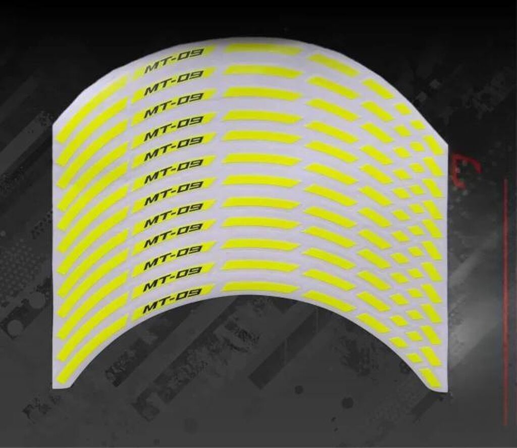Yamaha MT09 Trakice za felne - Nalepnice fluo zute- 2565    Opis