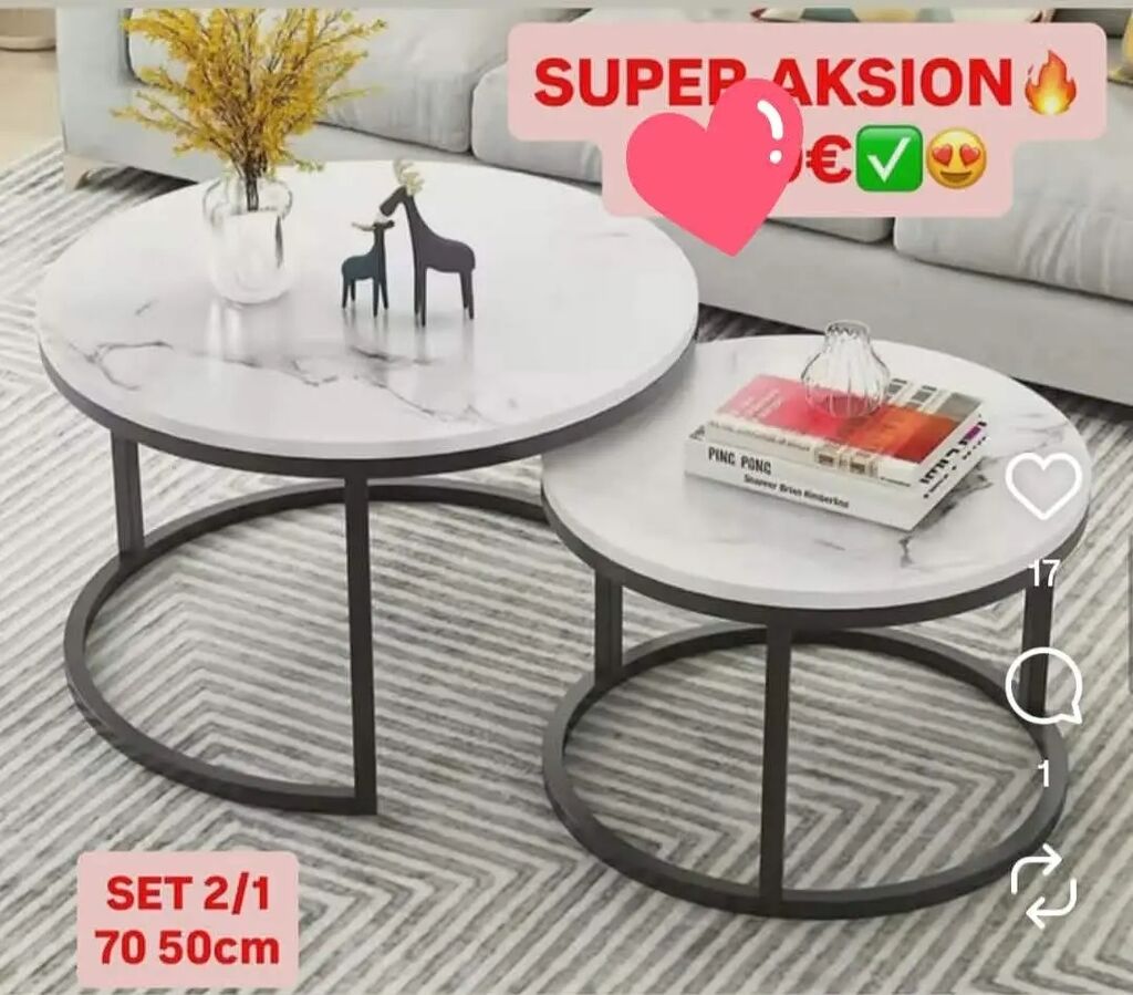 Set klub-stolova 2 u 1 Cena 8590 prevoz nije uračunat u cenu - Dizajn