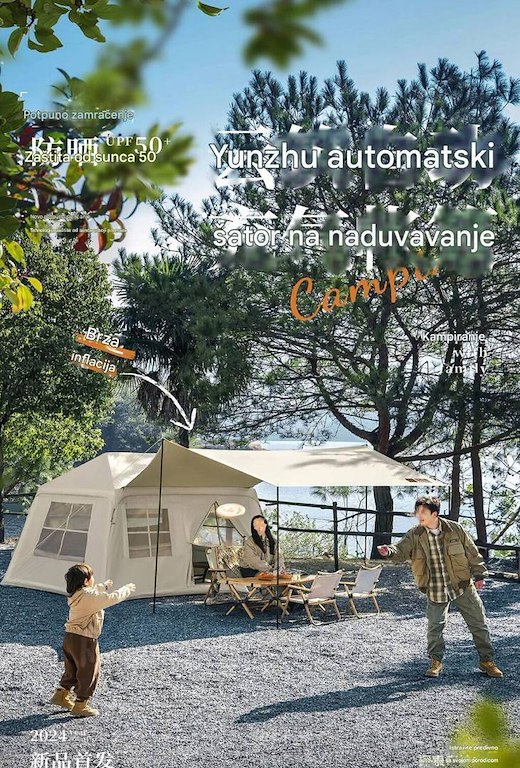 Yunzhu automatski šator na naduvavanje – porodični kamping šator sa