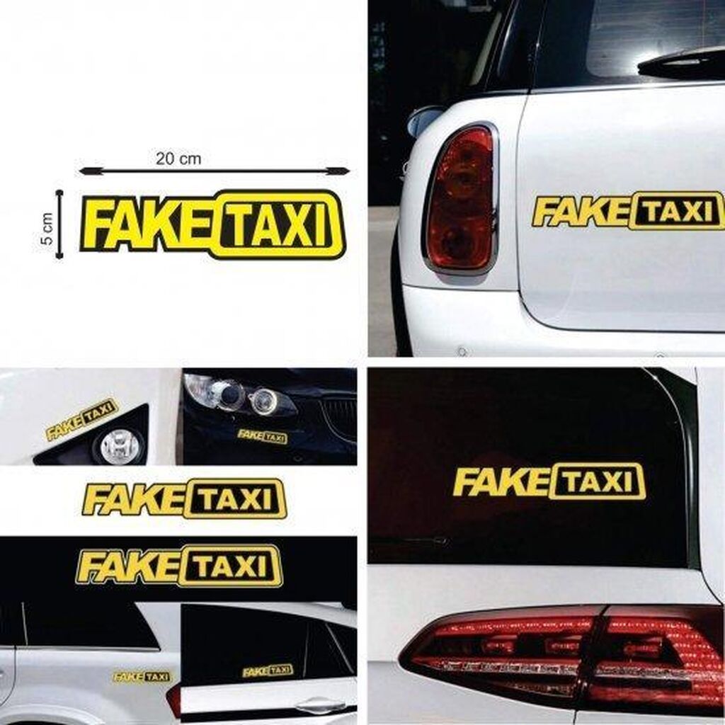 FAKE TAXI - nalepnica - 419    Opis: Samolepljive nalepnice izrađene