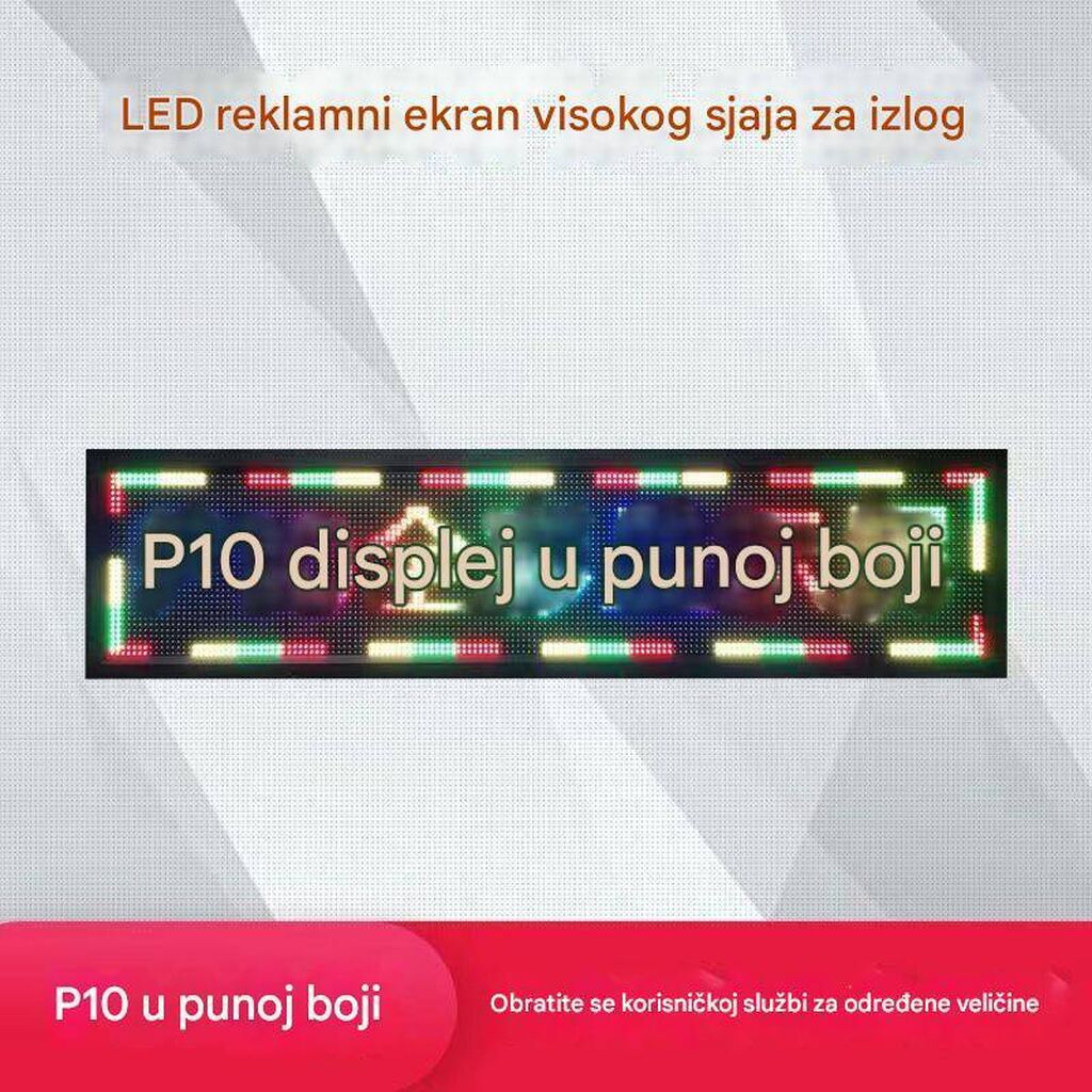 LED reklamni ekran visokog sjaja za izlog – P10 displej u punoj boji