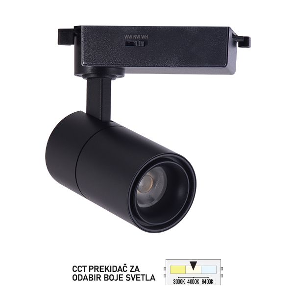FORMA LED šinski reflektor CCT 12W 3000K,4000K,6400K TL08-12CCT BK