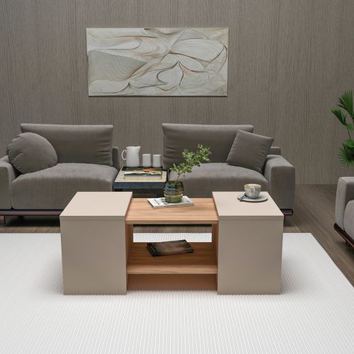 Sartos - Set Stola od Atlantik Borovine, Bež