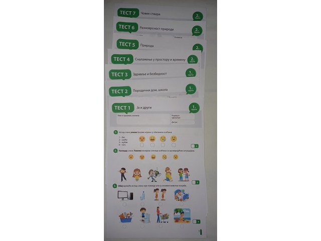 1. razred testovi iz SVETA OKO NAS Klett