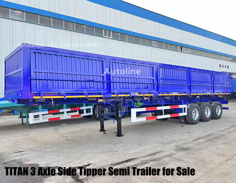 Nova Titan 3 Axle Side Tipper Semi Trailer for Sale poluprikolica kipera