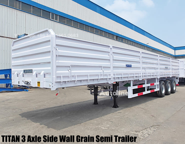 Nova Titan 3 Axle Side Wall Grain Semi Trailer for Sale poluprikolica sa ravnom platformom