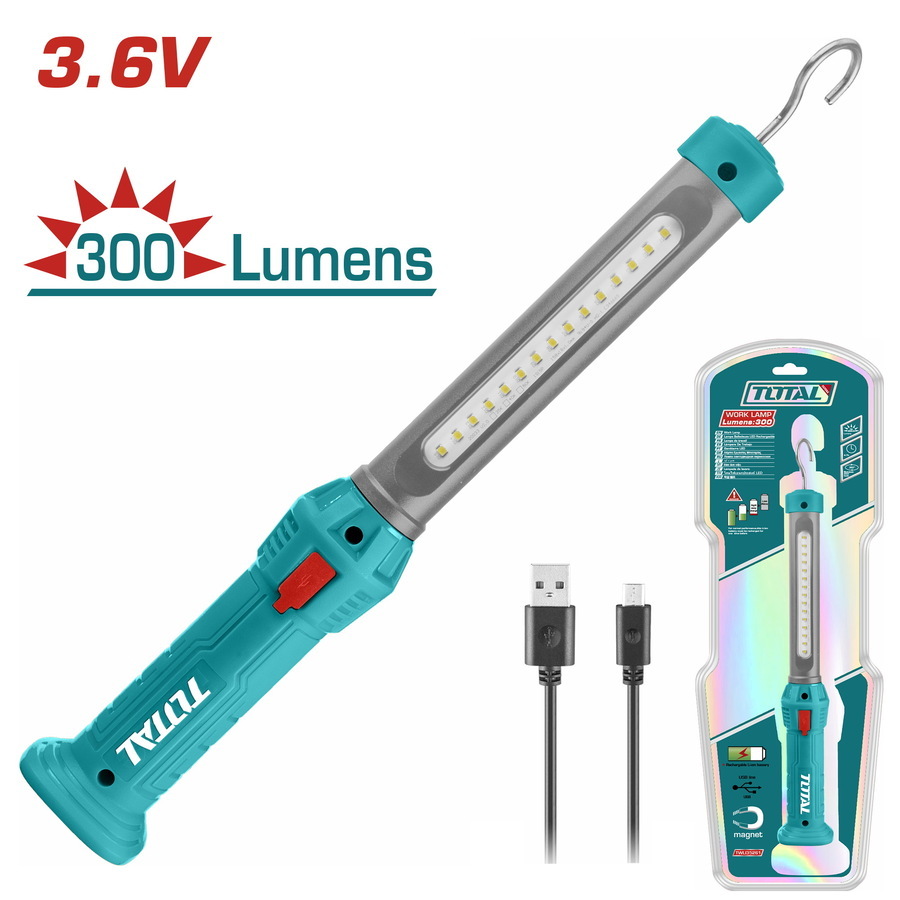 TOTAL Baterijska radna LED lampa, viseća, punjiva TWLI35261ID EK000800629