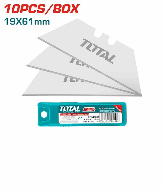 TOTAL Set od 10kom nožića za Skalpel 19x61mm THT519001ID EK000801071
