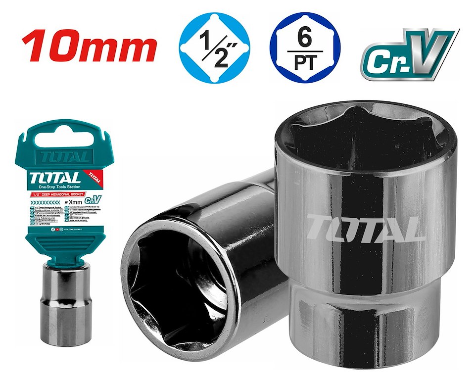 TOTAL Gedora 1/2" 10mm, niklovana THTST12101ID: EK000801240
