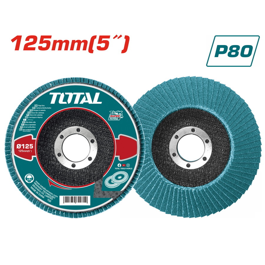 TOTAL Lamelni brusni disk 125mm za metal,P80,zirconium TAC641253ID EK000800911